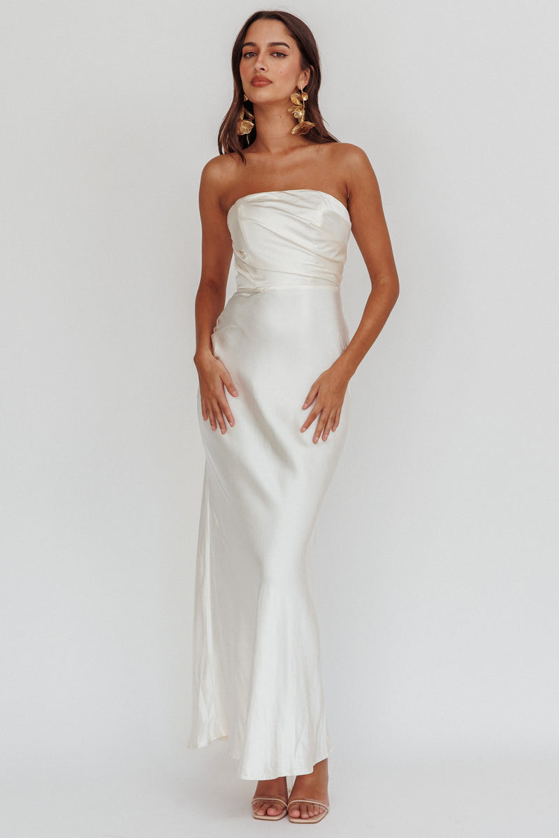 Shop the City Of Stars Strapless Maxi Dress Oyster