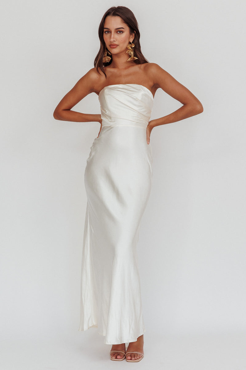 Shop the City Of Stars Strapless Maxi Dress Oyster