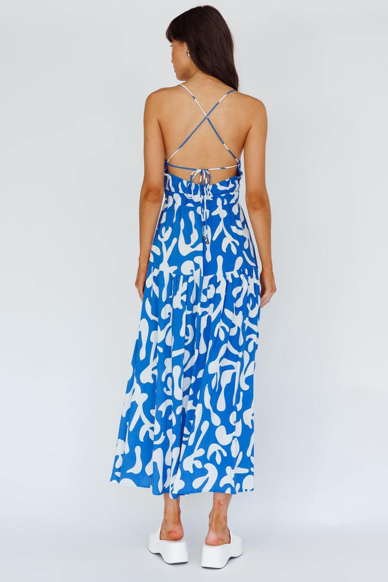 Shop the Tiffi Cami Strap Midi Dress Floral Blue