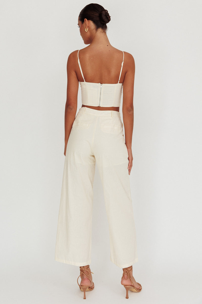 Shop the Breathless Wide Leg Pant Oat | Selfie Leslie