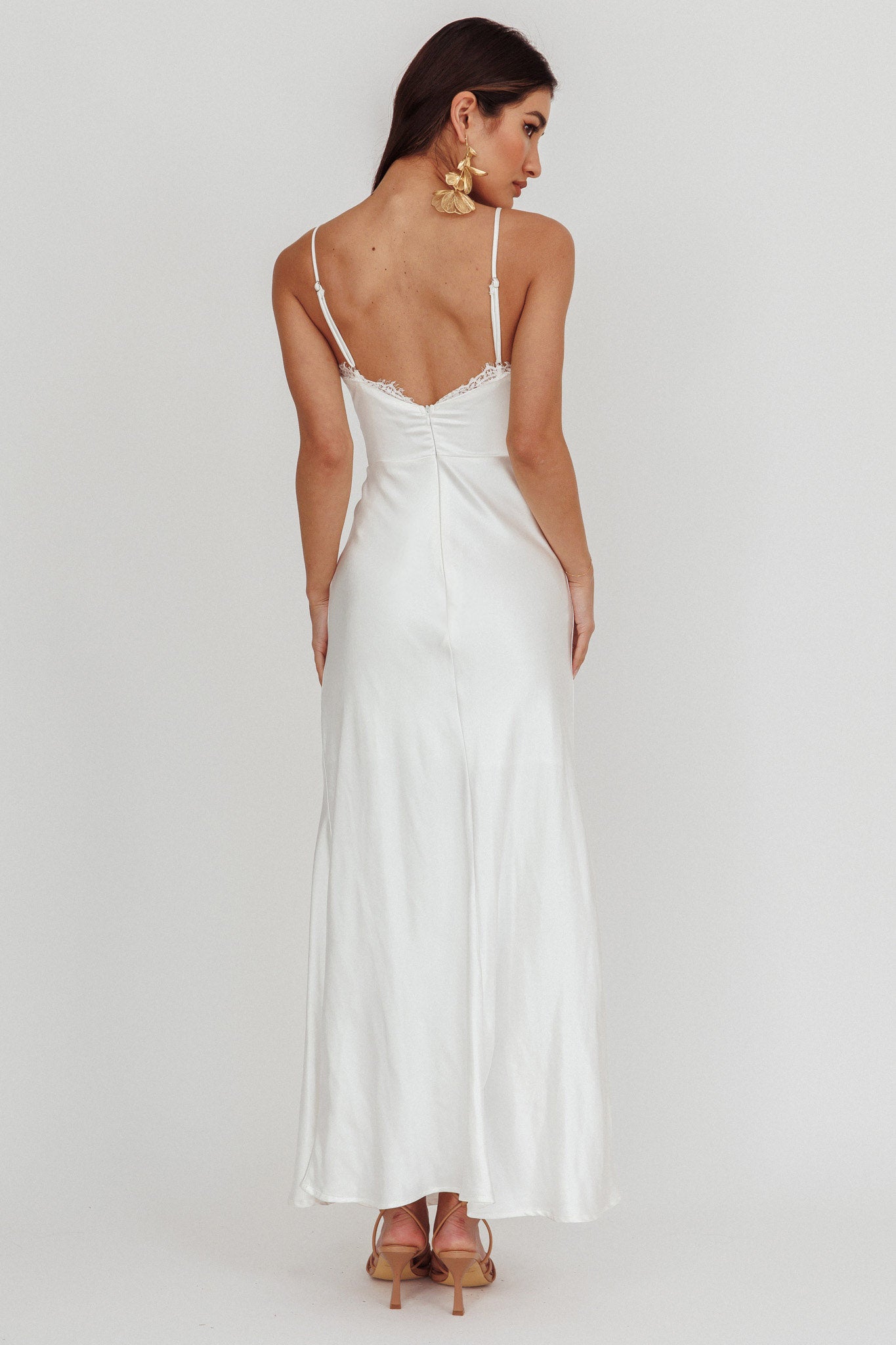 Shop the Our Story Surplice Neckline Maxi Dress Off White