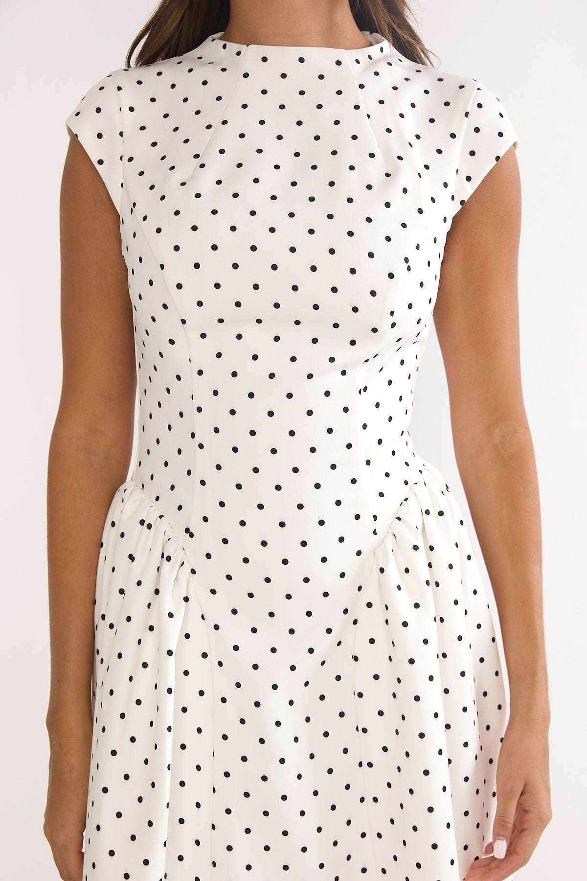 Lynnie Cap Sleeve Maxi Dress Polka Dot– Selfie Leslie