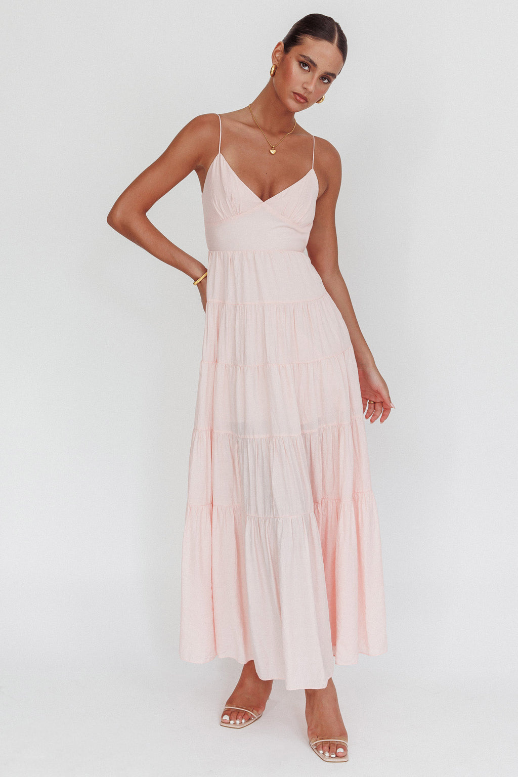 Main Attraction Cami Strap Maxi Dress Blush | Selfie Leslie