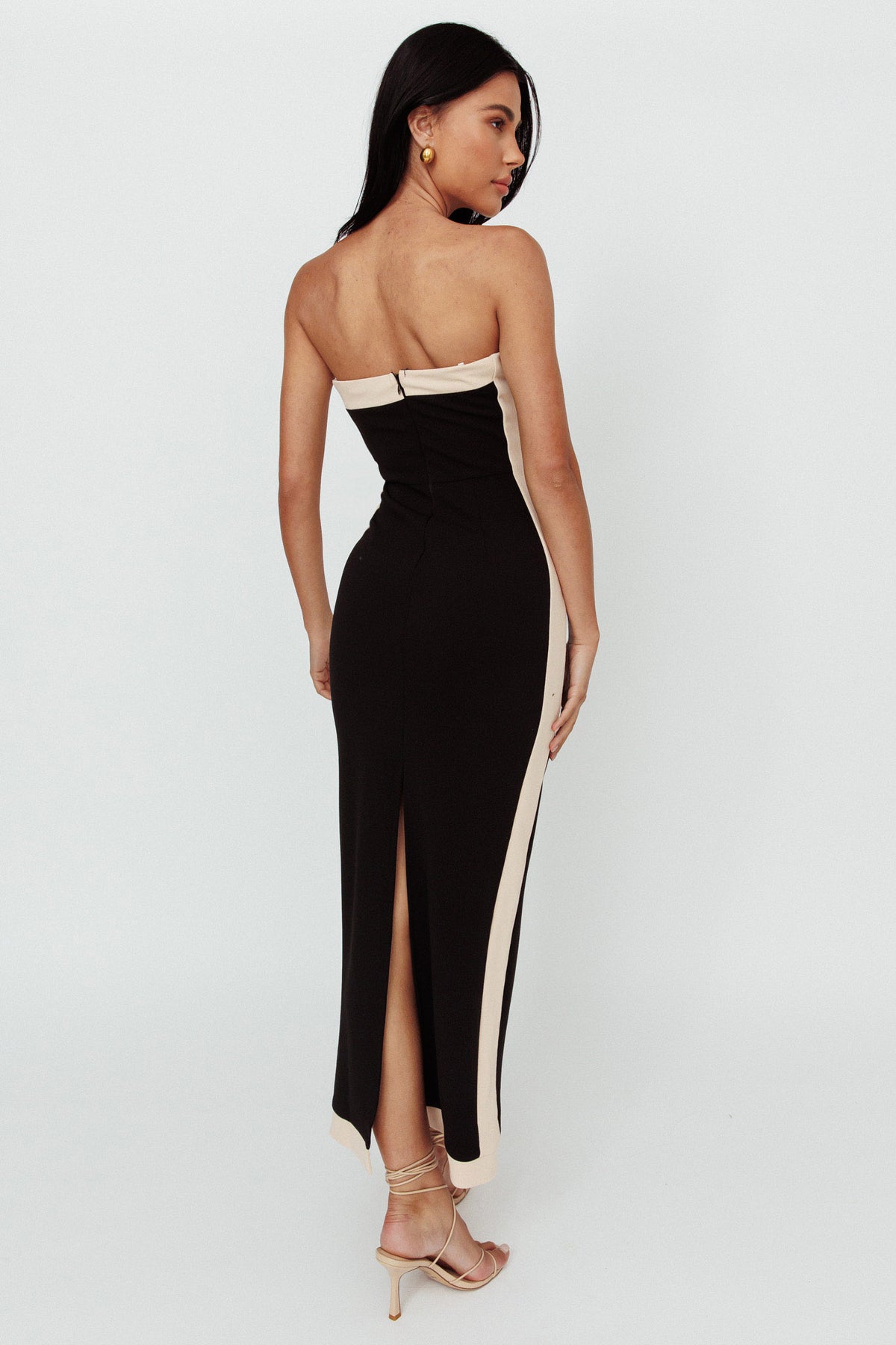 Tenika Strapless Bodycon Maxi Dress Black | Selfie Leslie