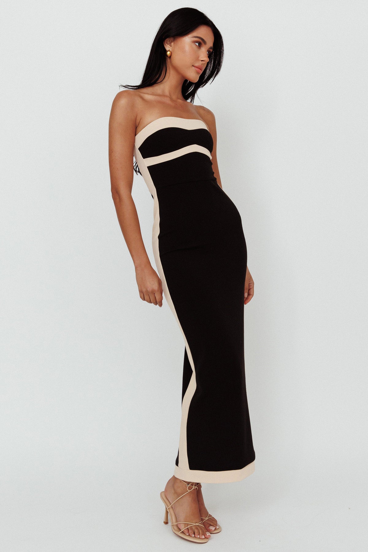 Shop the Tenika Strapless Bodycon Maxi Dress Black