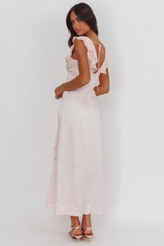 Shop the Zerai Ruffle Trimmed Maxi Dress Pink