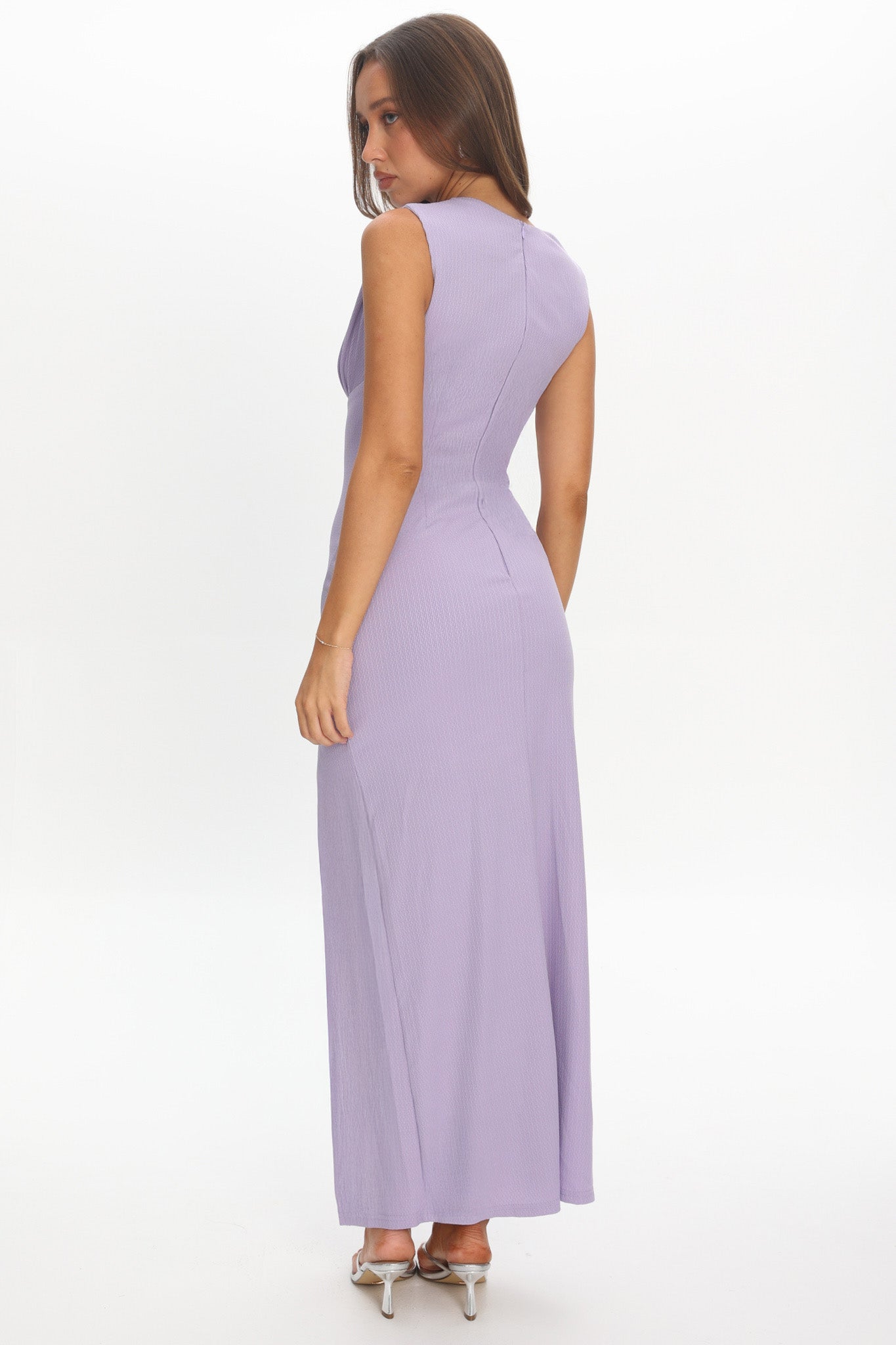 Daleela Asymmetric Neckline Maxi Dress Lilac– Selfie Leslie