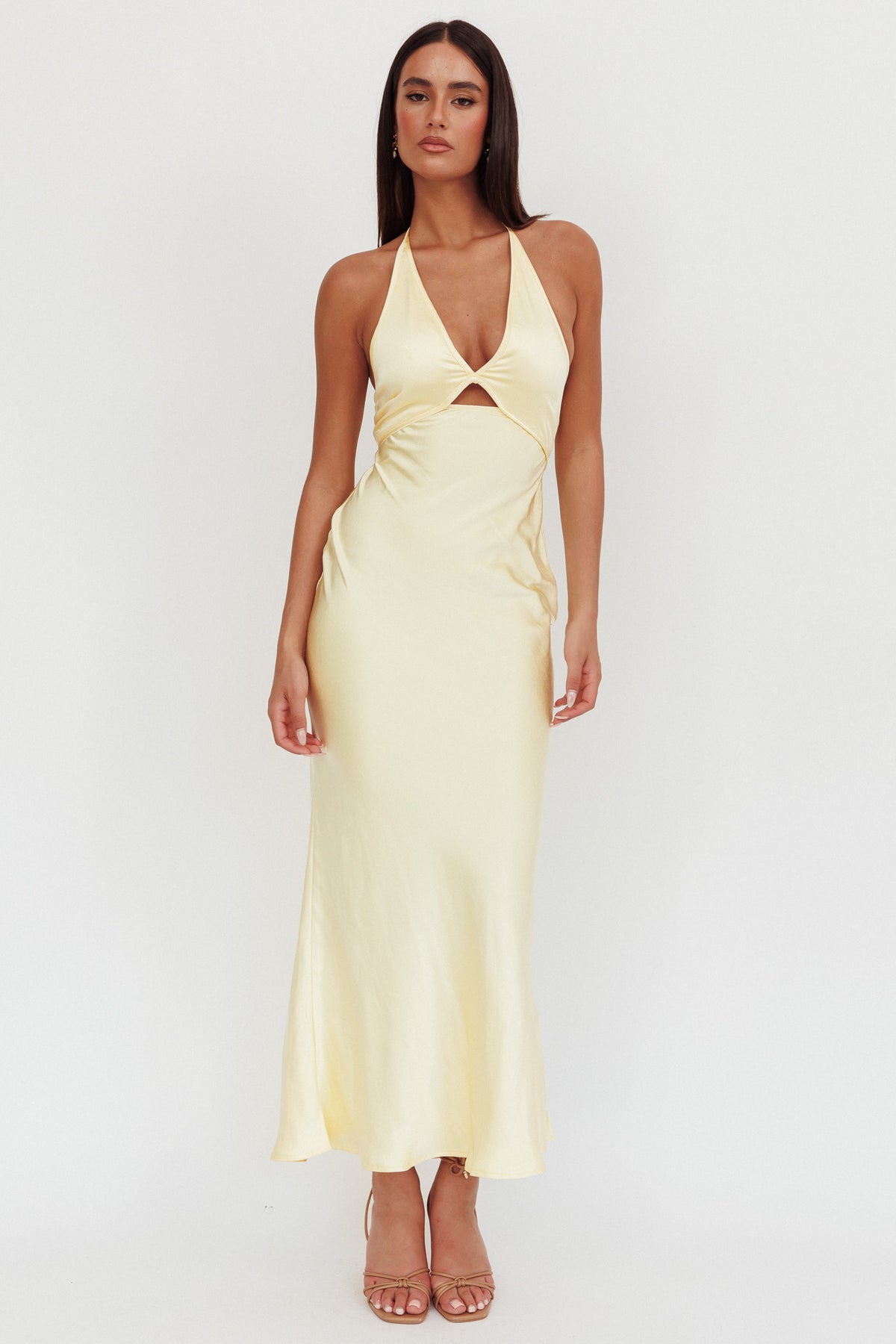Jassinta Keyhole Bust Maxi Dress Lemon– Selfie Leslie
