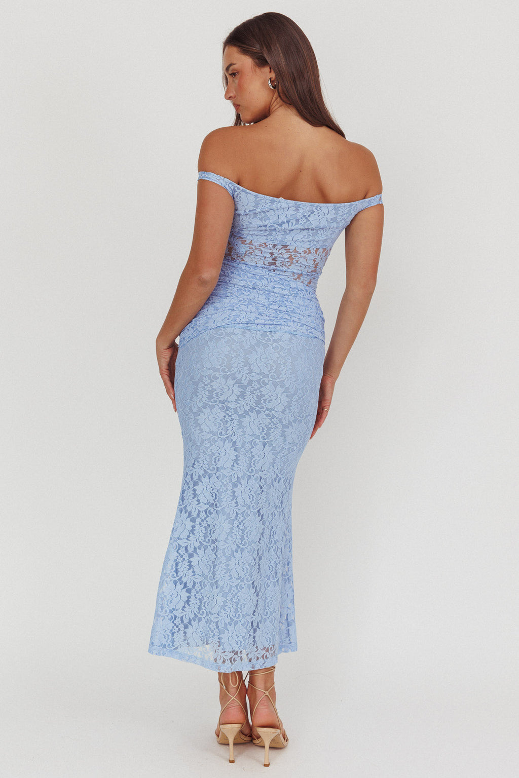 Bellora Off-Shoulder Lace Maxi Dress Blue– Selfie Leslie