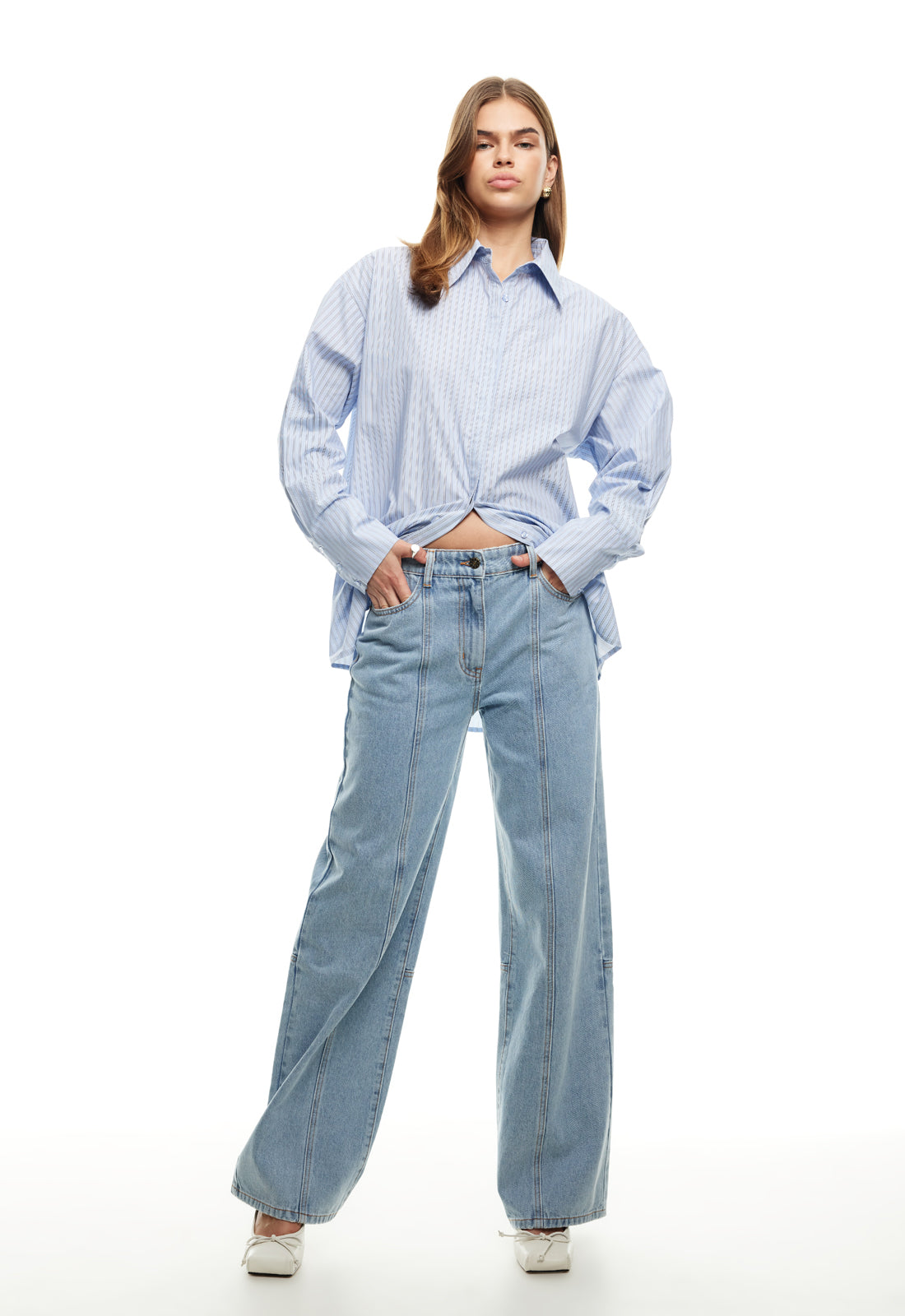 Shop the LIONESS Boyfriend Shirt Blue