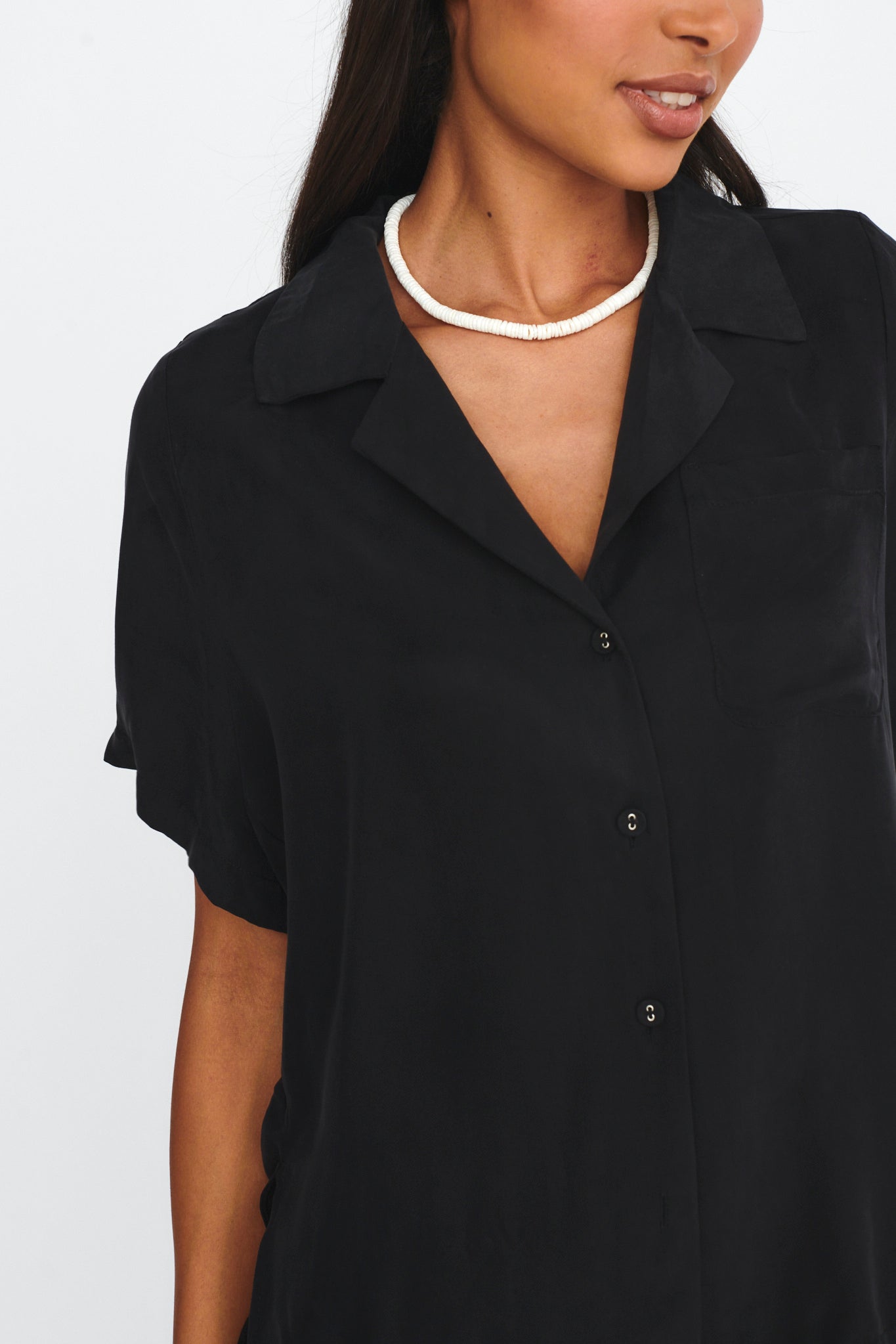 Shop the Tessa Button-Up Shirt Black