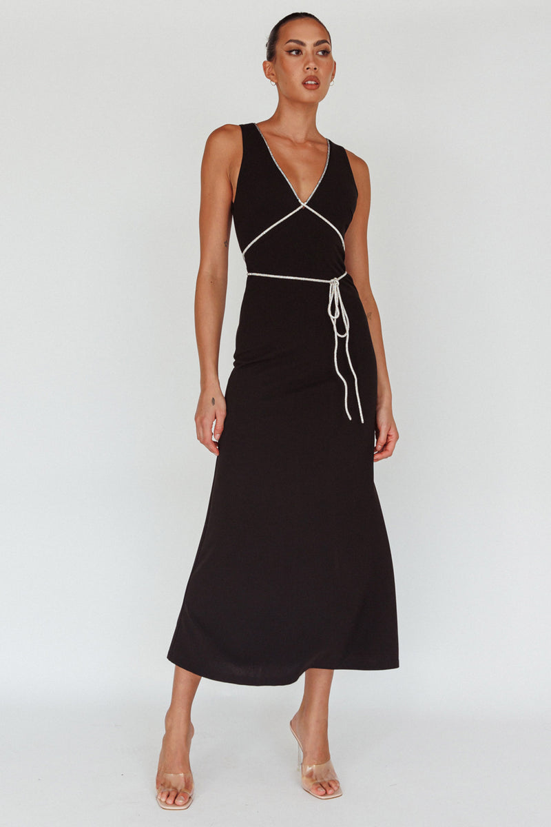 Shop the Del Sol Diamante Rope Maxi Dress Black