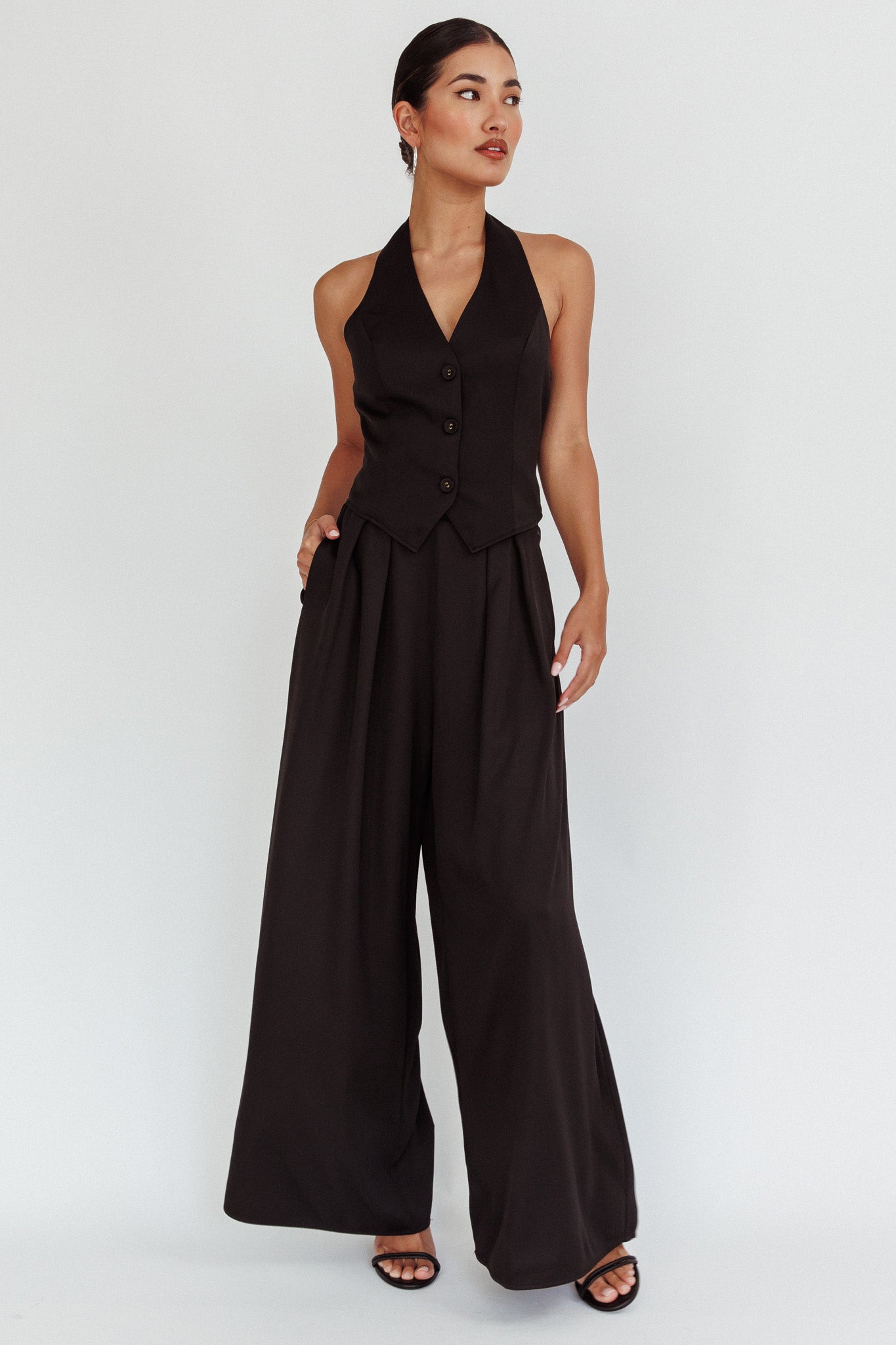 Shop the Tammi Wide Leg Pants Black | Selfie Leslie