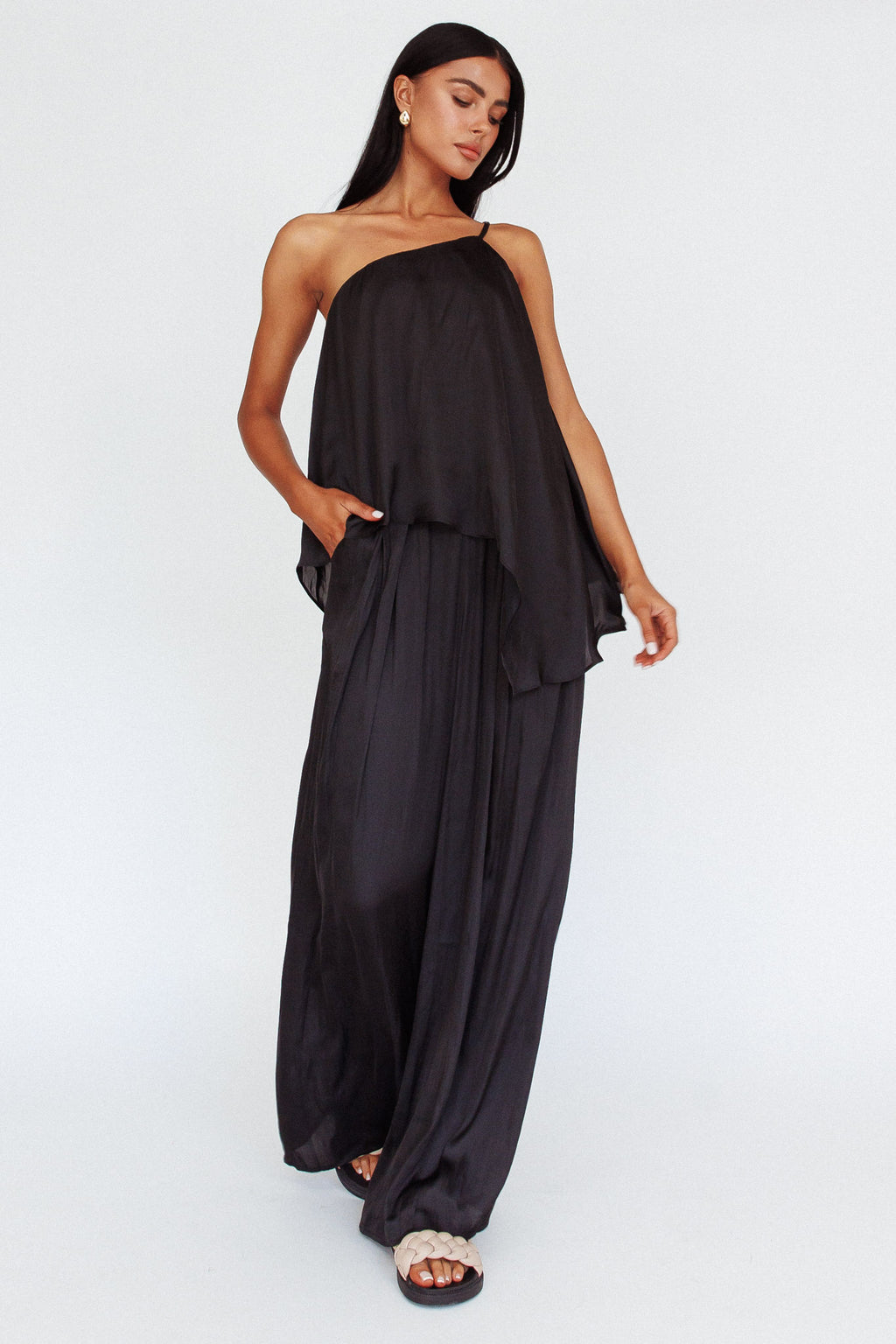 Pollina One Shoulder Top Black | Selfie Leslie