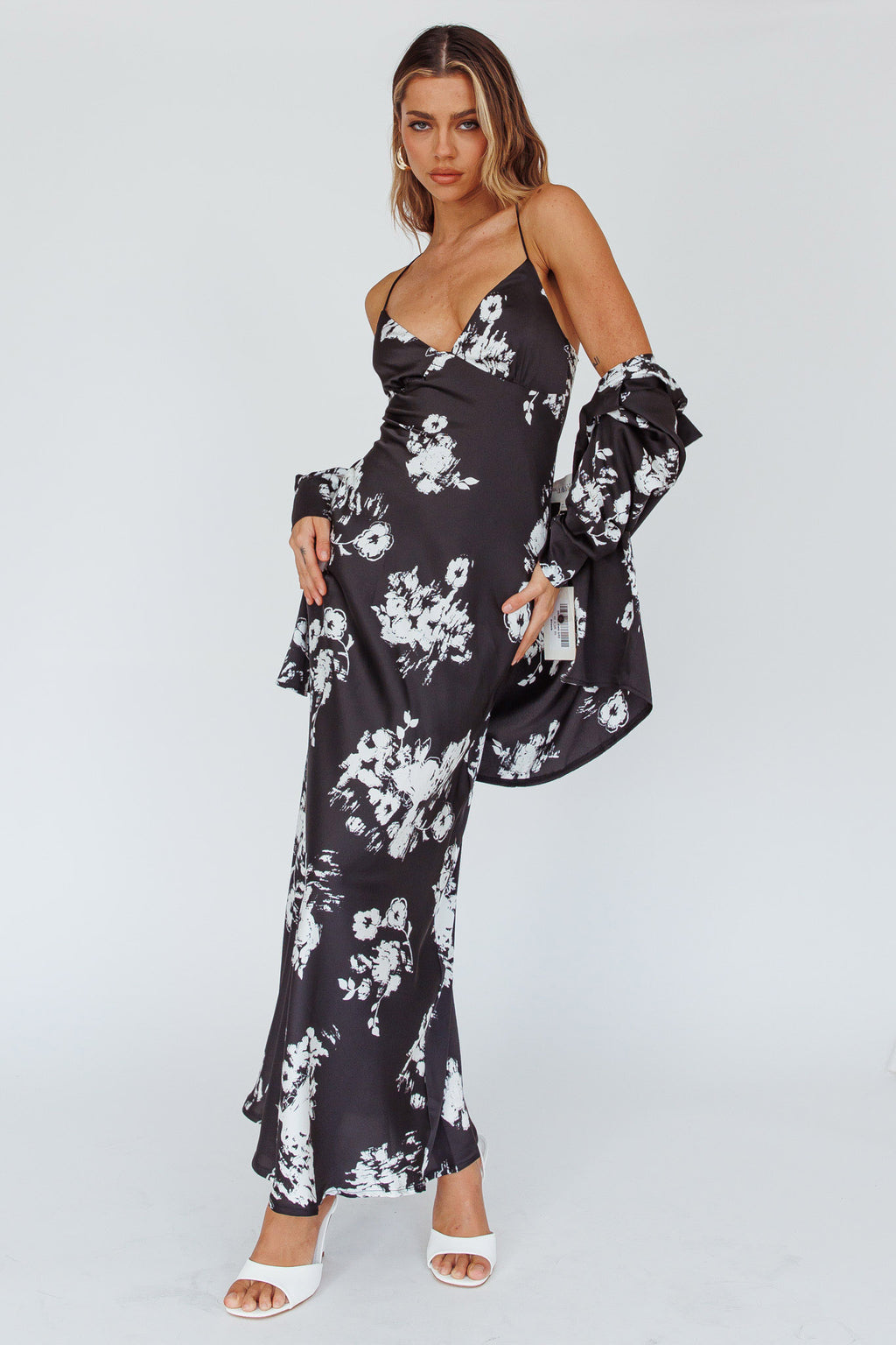 Lyndel Tied Back Slip Midi Dress Black– Selfie Leslie