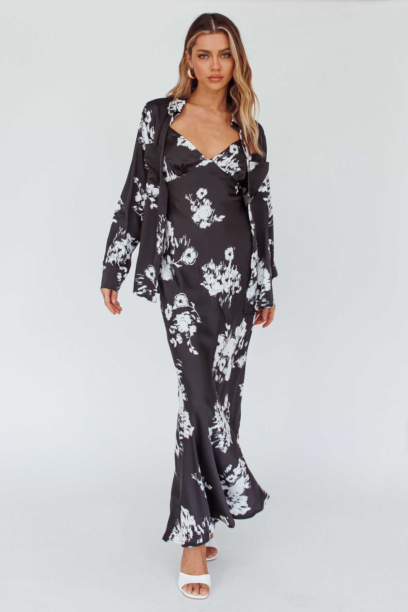 Lyndel Tied Back Slip Midi Dress Black– Selfie Leslie