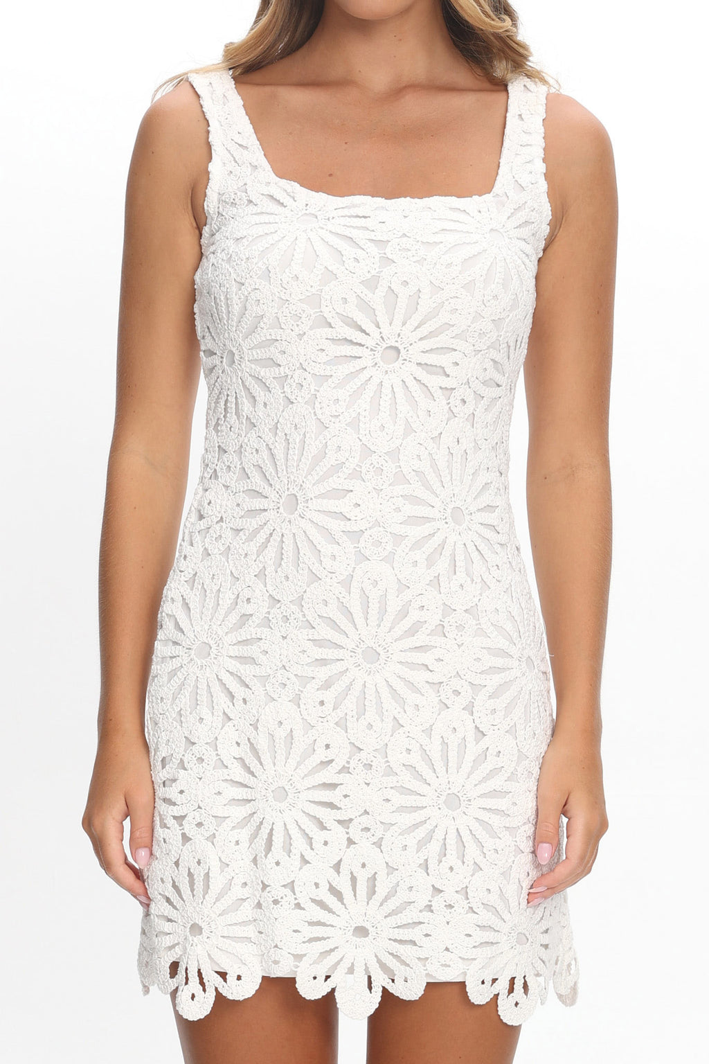 Shop the Karrla Crochet Lace Mini Dress White