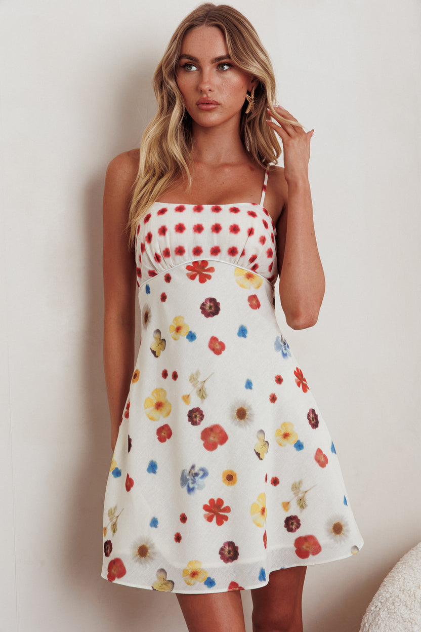 Fleur Sun Cami Strap Mini Dress Flowers Red– Selfie Leslie