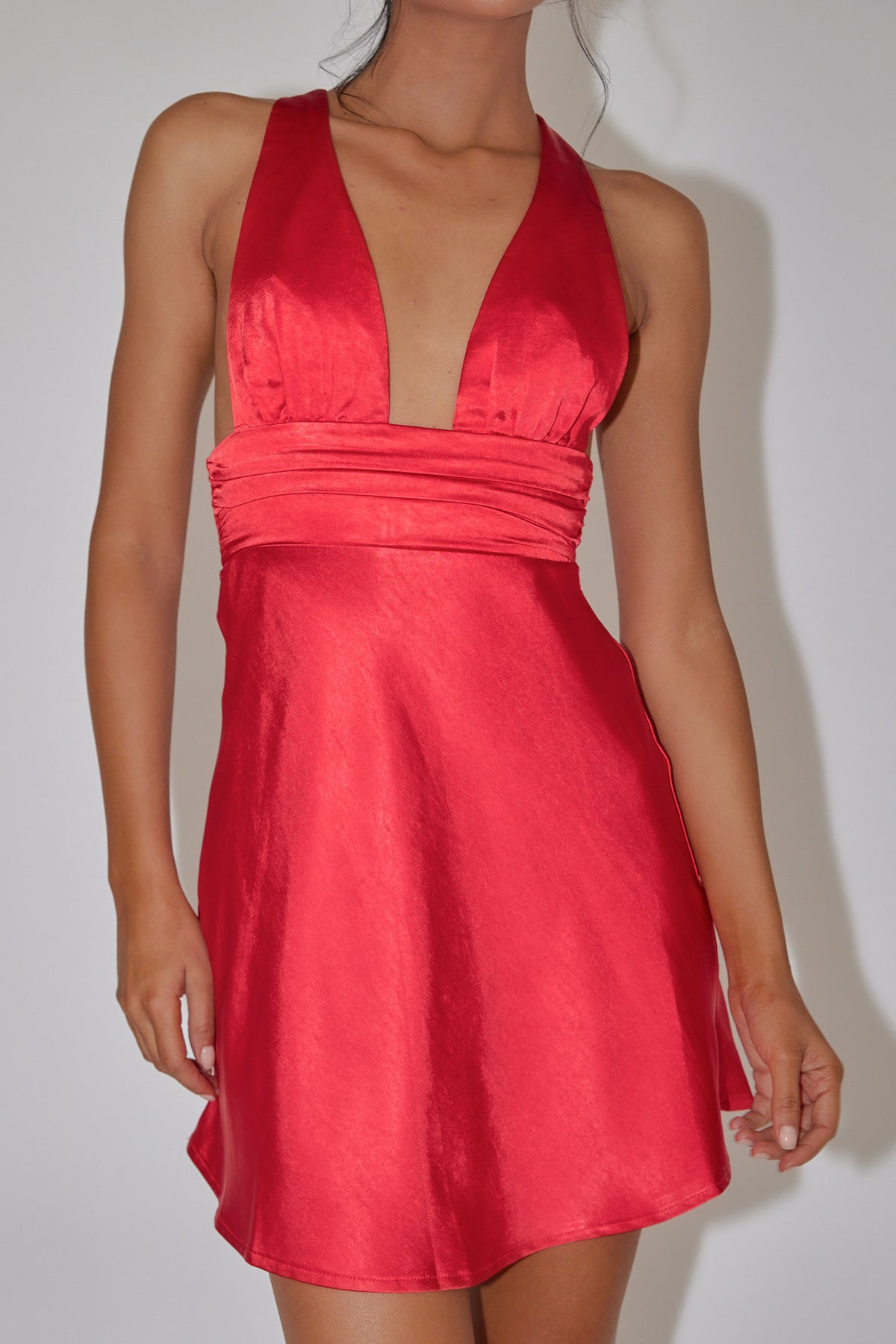 Shop the Mad About You Criss-Cross Back Mini Dress Fire Red