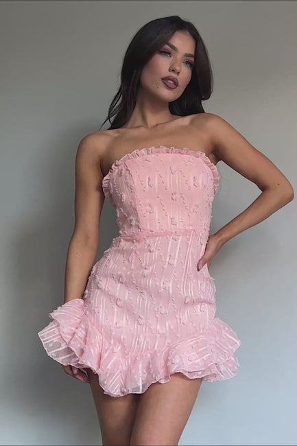Shop the Cece Embellished Bandeau Dress Blush | Selfie Leslie