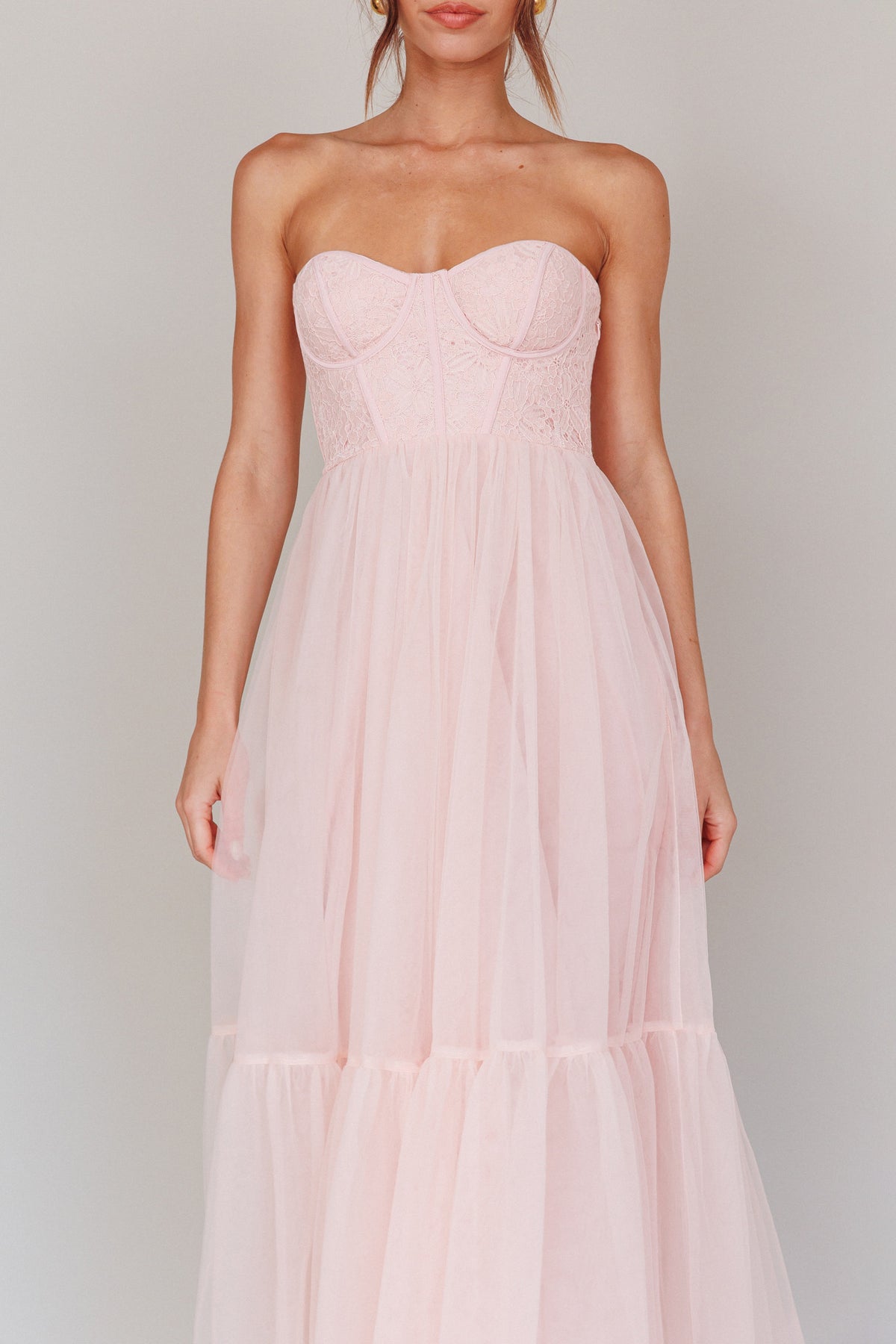 Dancing With Me Sweetheart Tulle Midi Dress Pink | Selfie Leslie