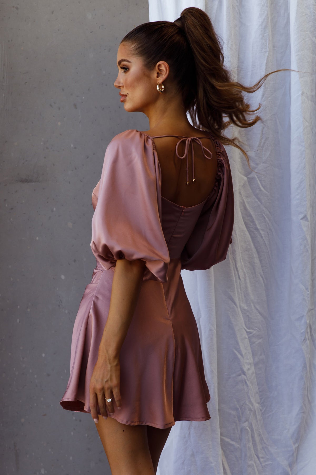 Devoted Structured Bust A-Line Dress Rosewood | Selfie Leslie